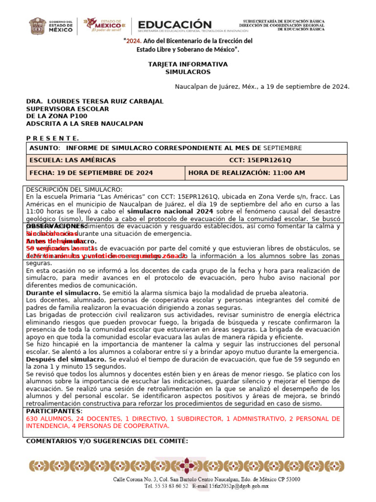 TARJETA INFORMATIVA SEPTIEMBRE 2024 EDER | PDF