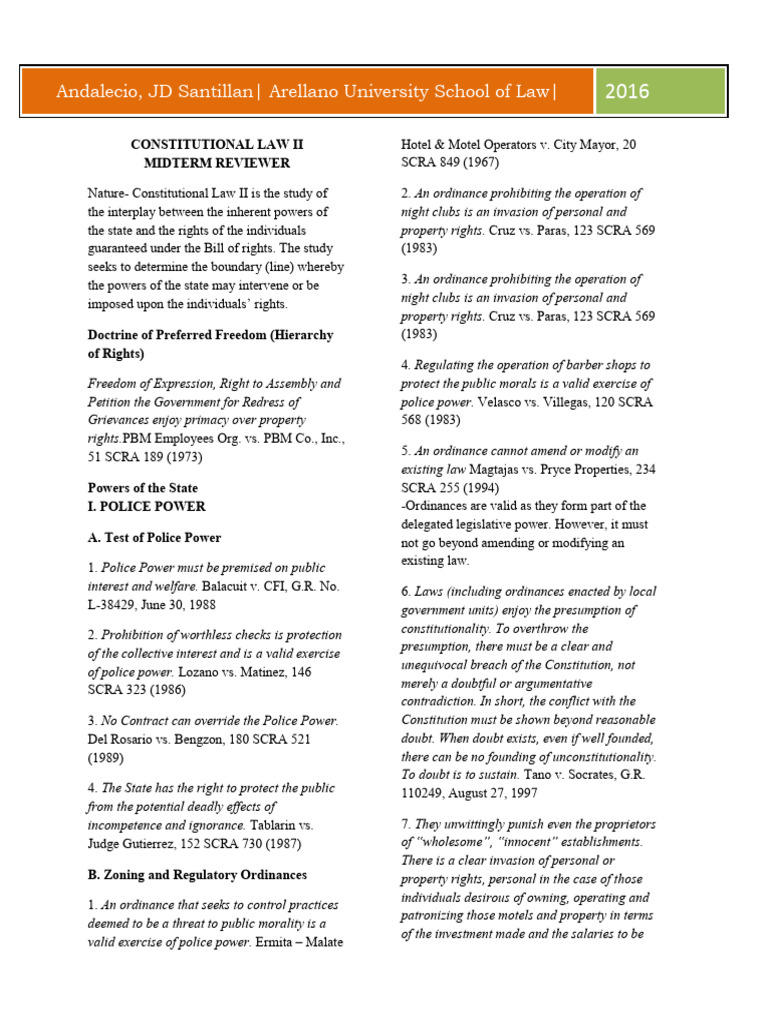 Consti Reviewer Arrellano | PDF | Eminent Domain | Taxes