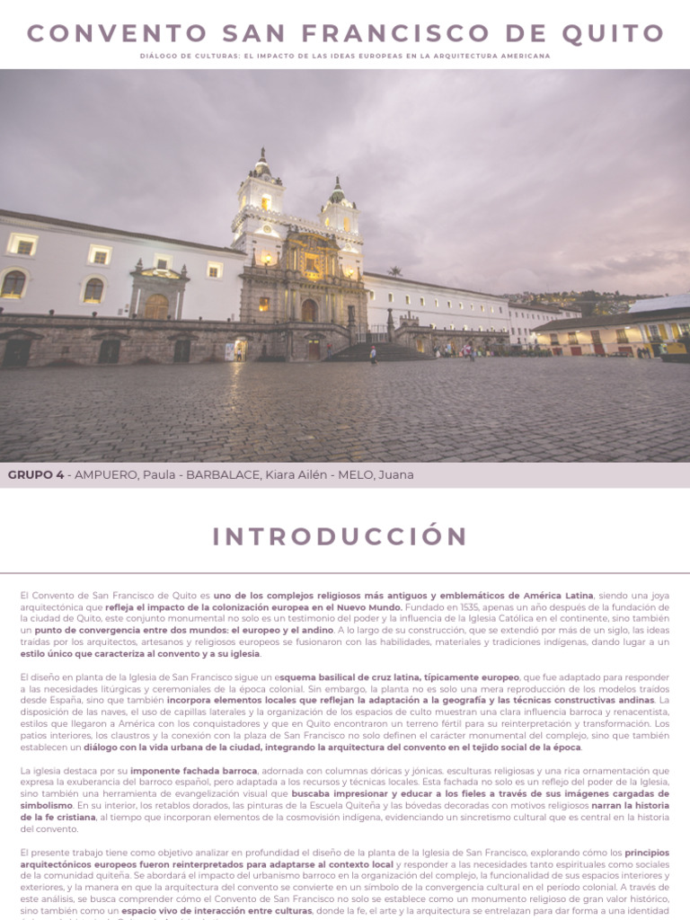 Convento san francisco de quito | PDF | Barroco | Iglesia (edificio)
