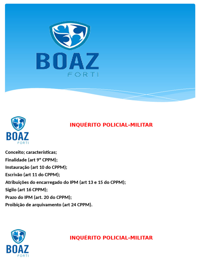 Inquérito Policial Militar: Regras e Procedimentos | PDF | Advogado ...