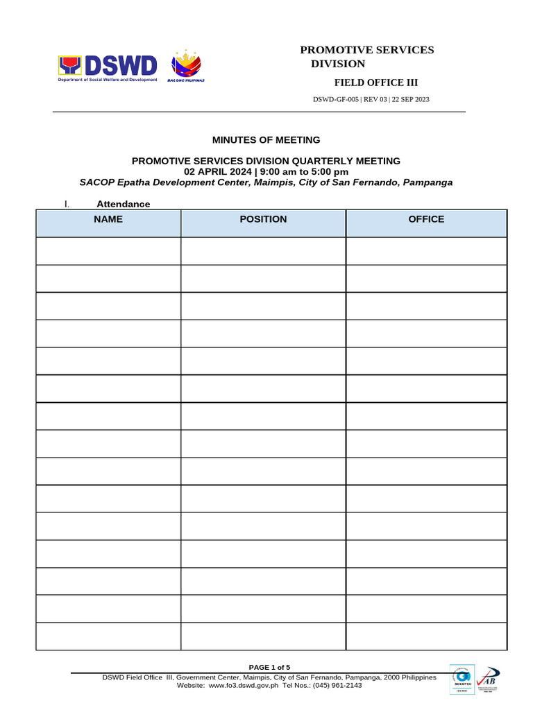 April 02, 2024-Promotive Services Division Quarterly Meet-Minutes of ...