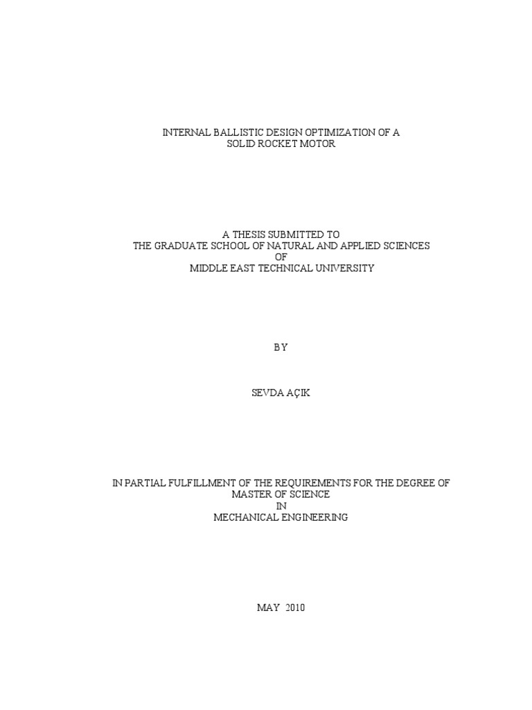 (Ms Desert at Ion) Internal Ballistic Design Optimization of A Solid Rocket Motor | PDF | Rocket ...