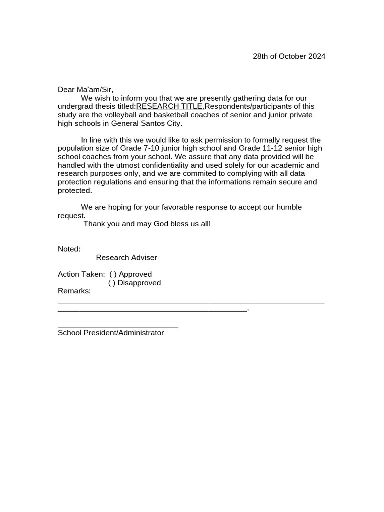 Letter for requesting population size 2 | PDF