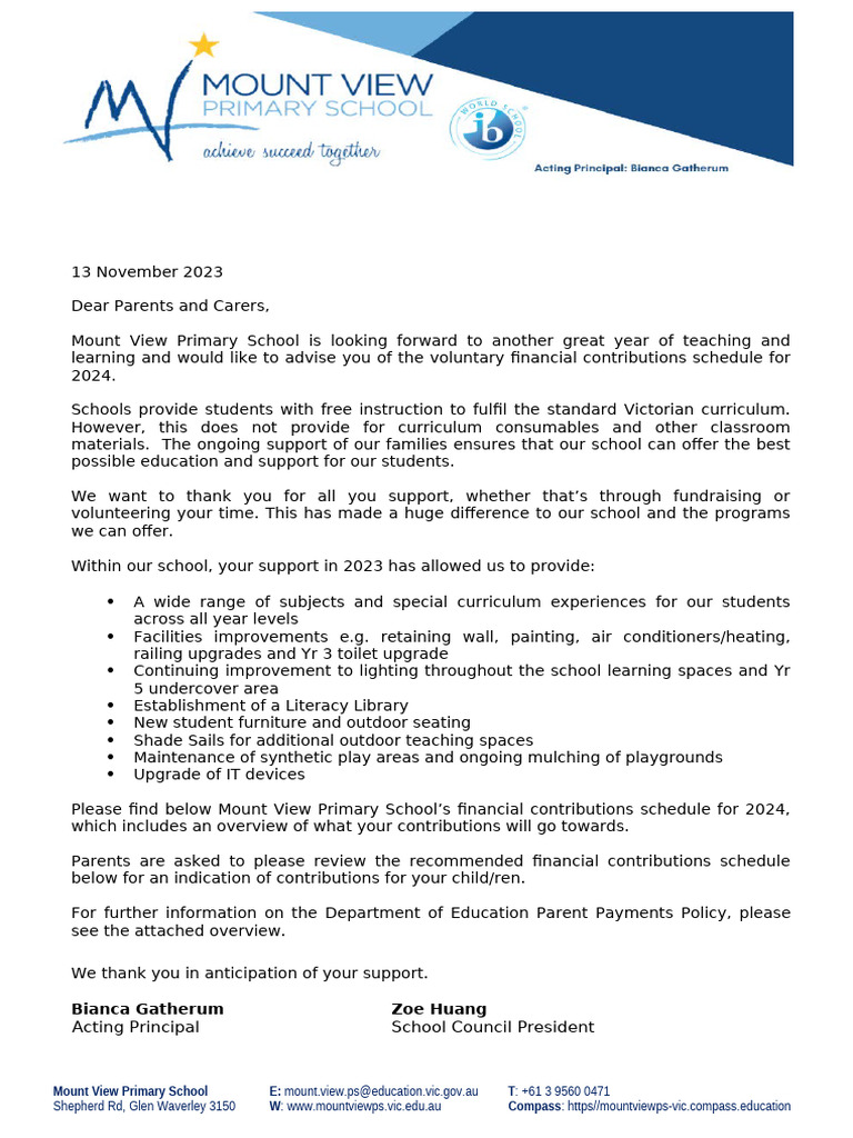2024 School Fees - English | PDF | Curriculum