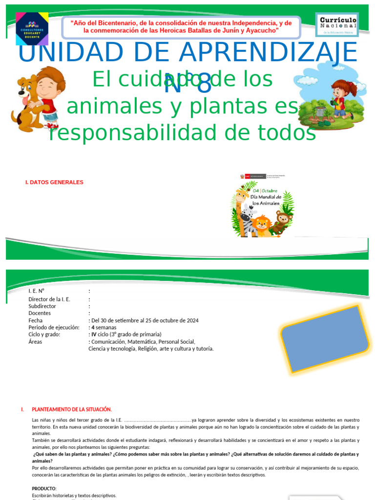 3ro Unidad de Aprendizaje N°8 | PDF | Números | Fauna