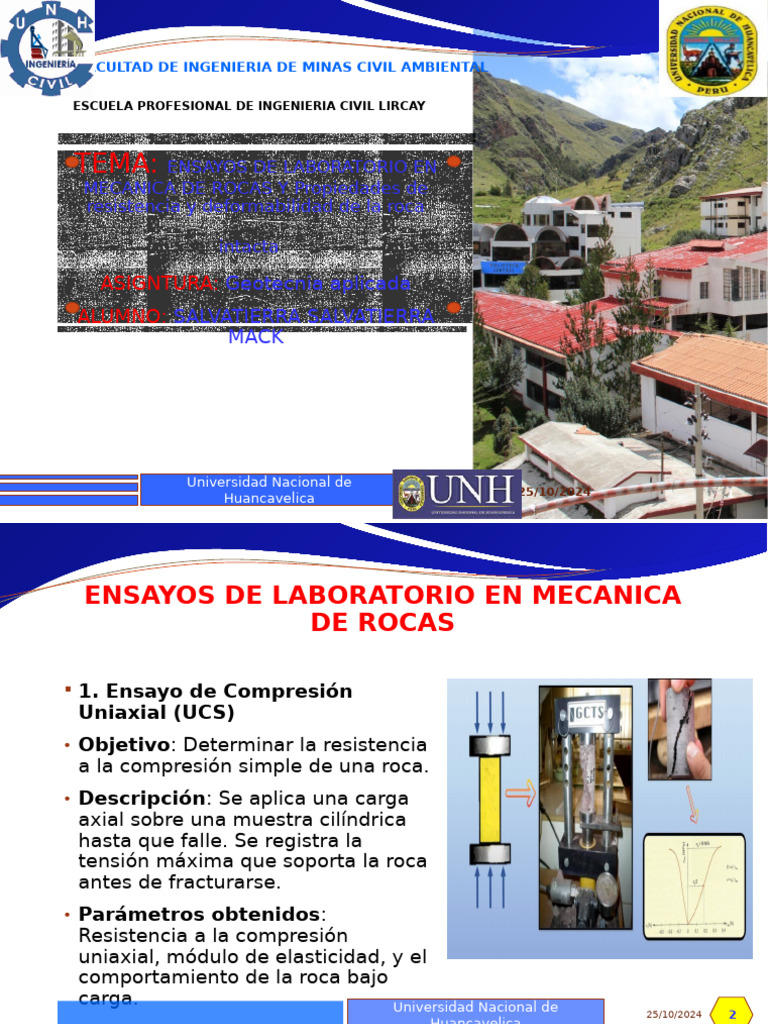Ensayos y Propiedades de Rocas | PDF | Deformación (ingeniería ...