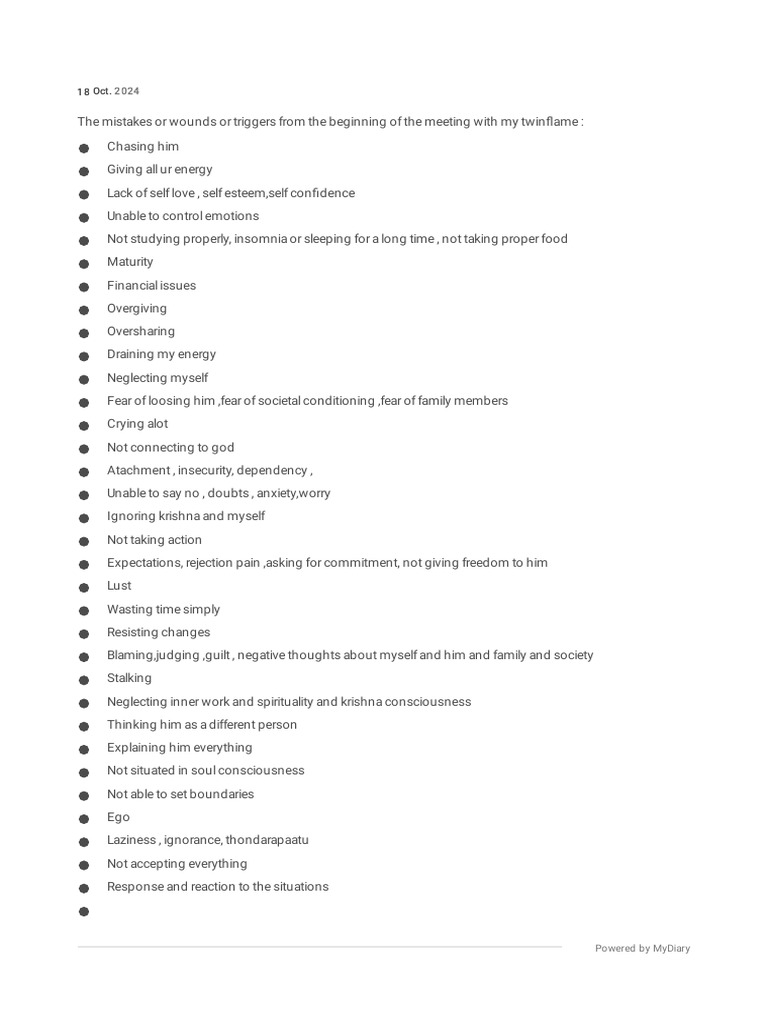 mistakes in tf journey | PDF | Soul | Fear