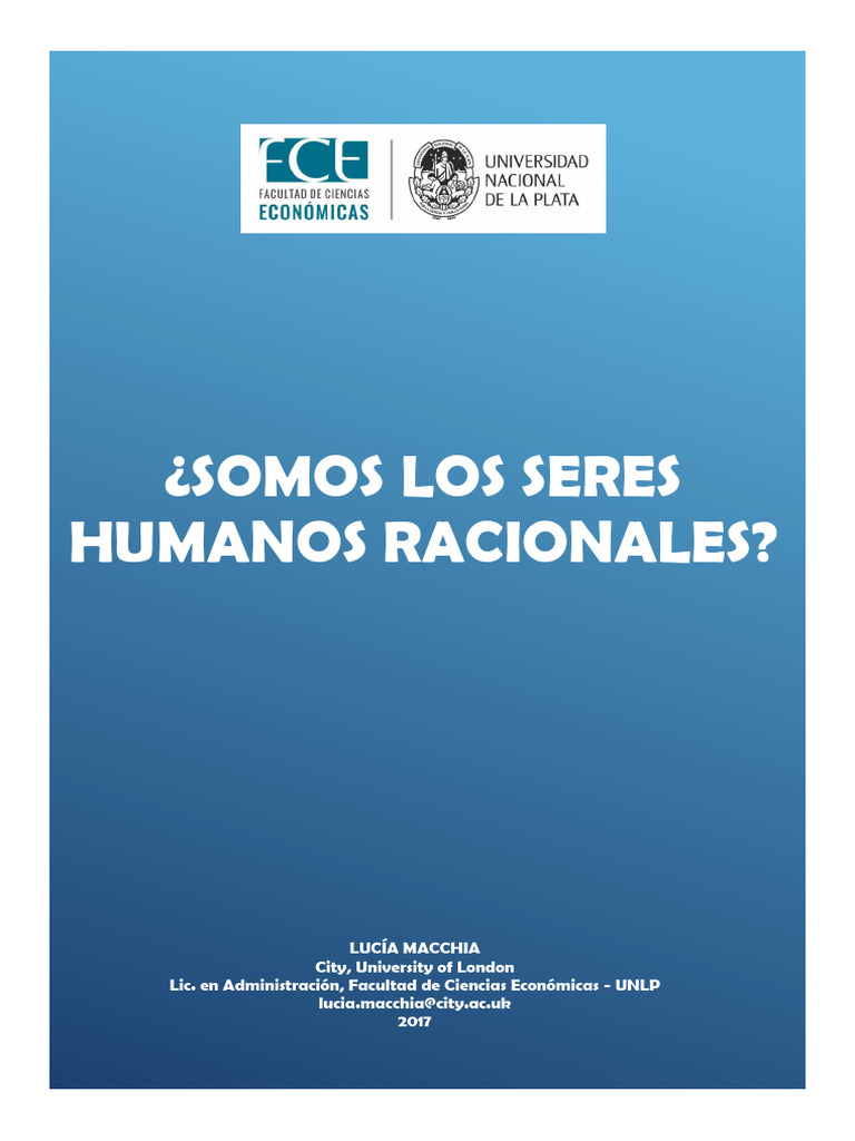 Macchia, L. (2017) - ¿Somos Racionales Los Seres Humanos. Facultad de ...
