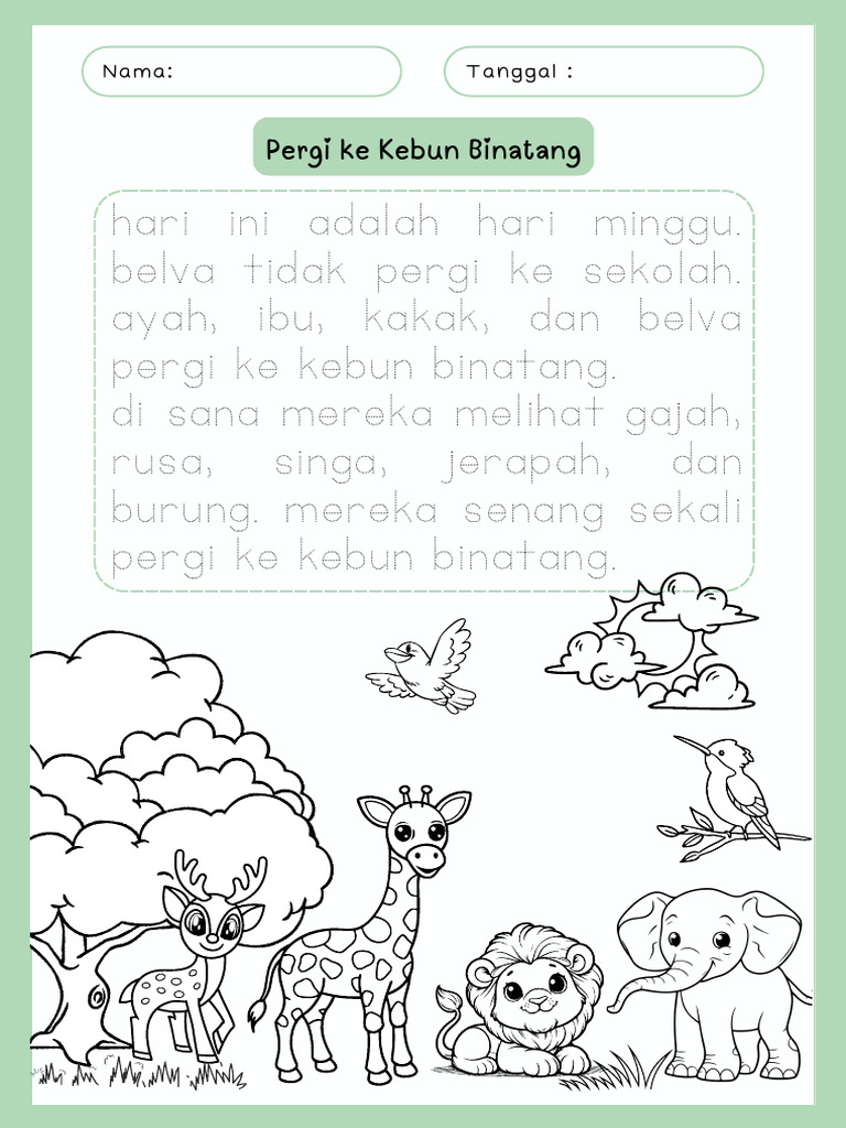 LKPD Menulis Menebalkan Huruf Kelas 1 Bahasa Indonesia | PDF