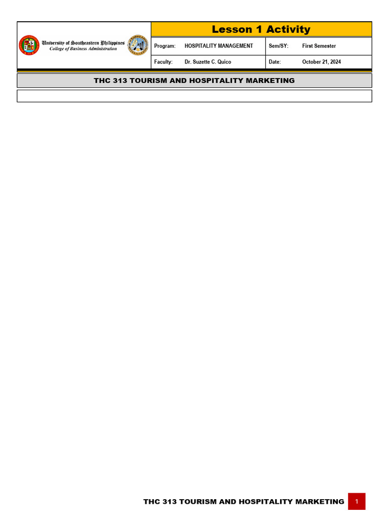 CAMACHO_MODULE 3 Lesson 1 Activity | PDF | Marketing | Marketing Research