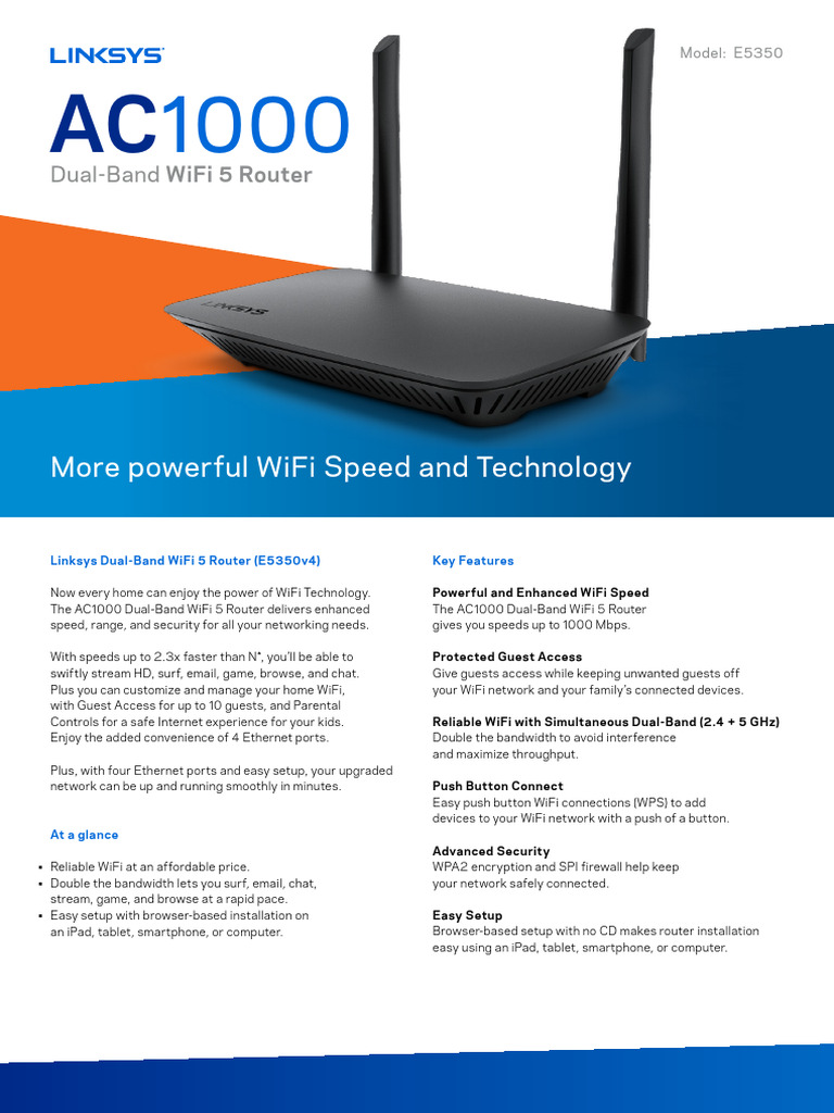 Linksys E5350 Dual-Band Router Guide | PDF | Wi Fi | Ieee 802.11