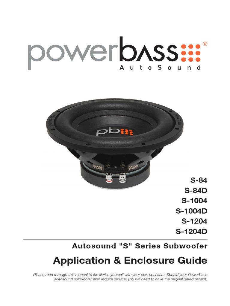 PowerBass S-1004 Manual | PDF | Loudspeaker | Electronics
