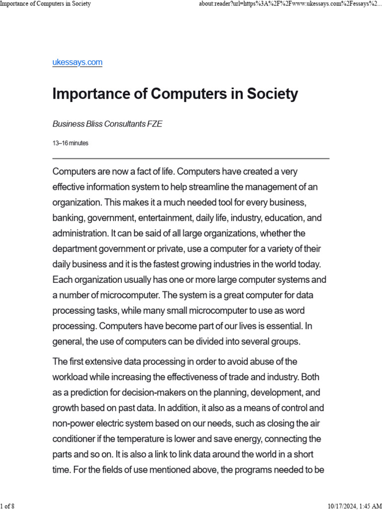 Computers in Society | PDF | Money | Banks