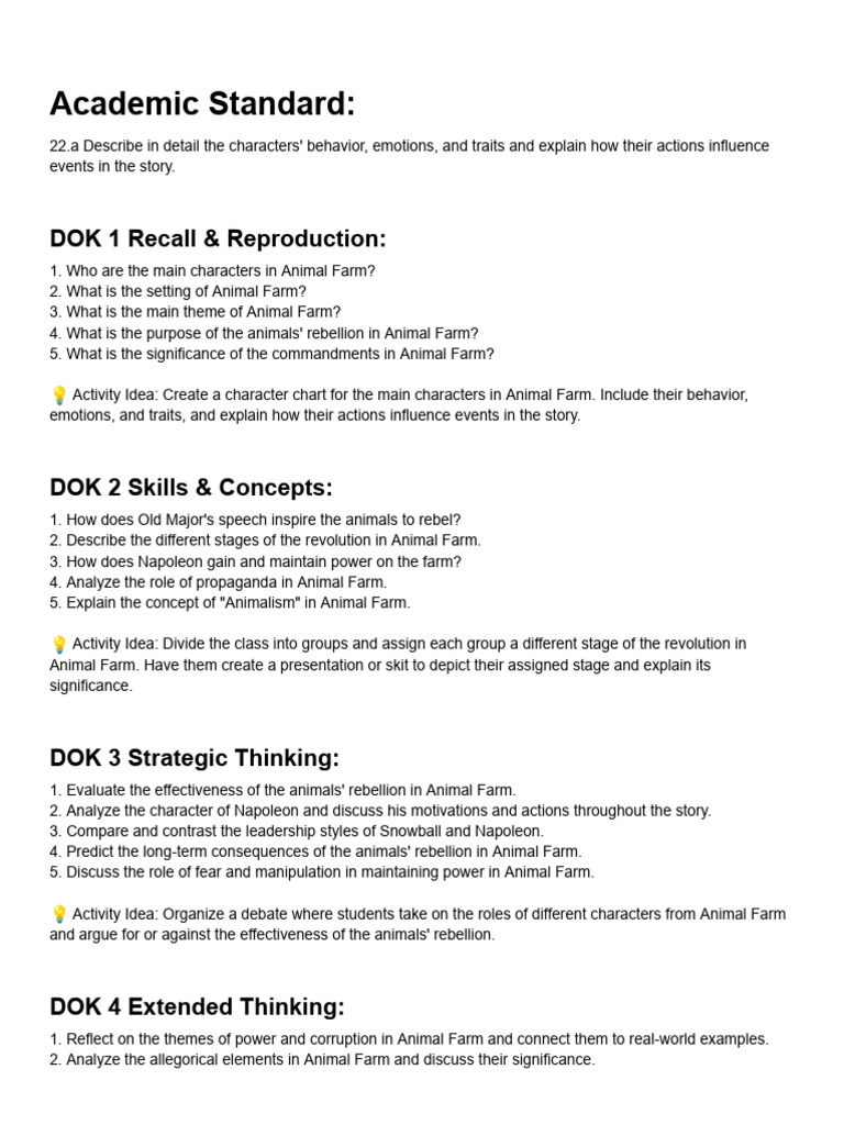 animal farm DOK | PDF | Rebellions | Emotions