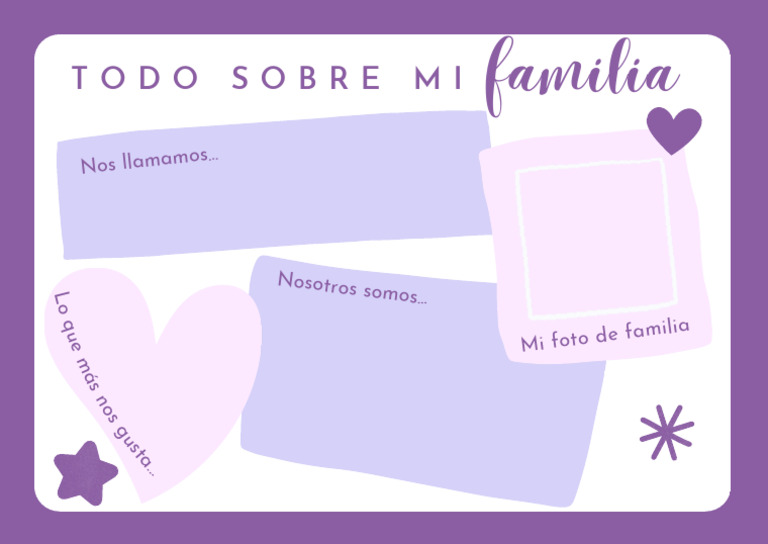 Ficha Todo Sobre Mi Familia Vuelta Al Cole | PDF