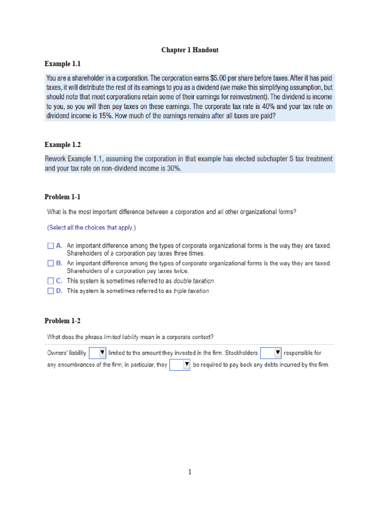 Chapter 1 Handout | PDF