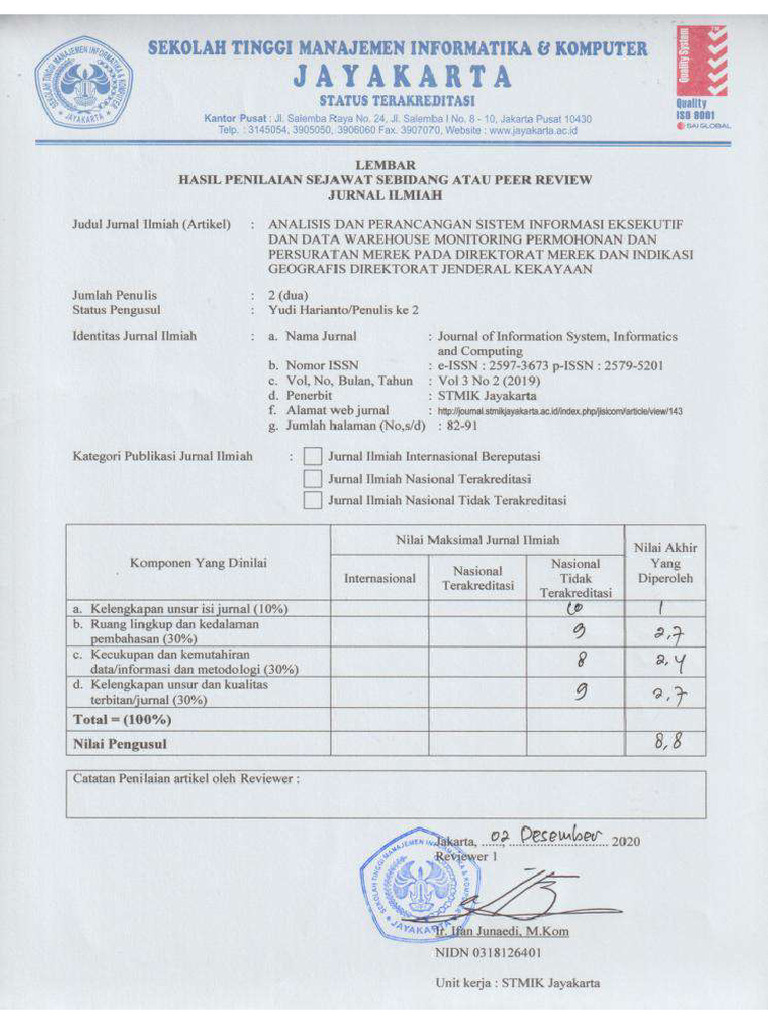 Peer Review 1 Analisis Dan Perancangan Sistem Informasi Eksekutif Dan