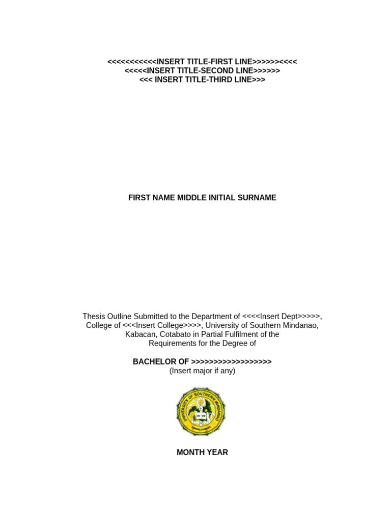 USM Undergraduate Thesis Outline | PDF | Paragraph | Thesis