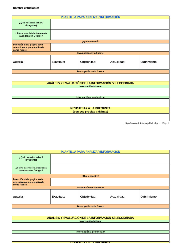 CMI PlantillaAnalizarInformacion | PDF