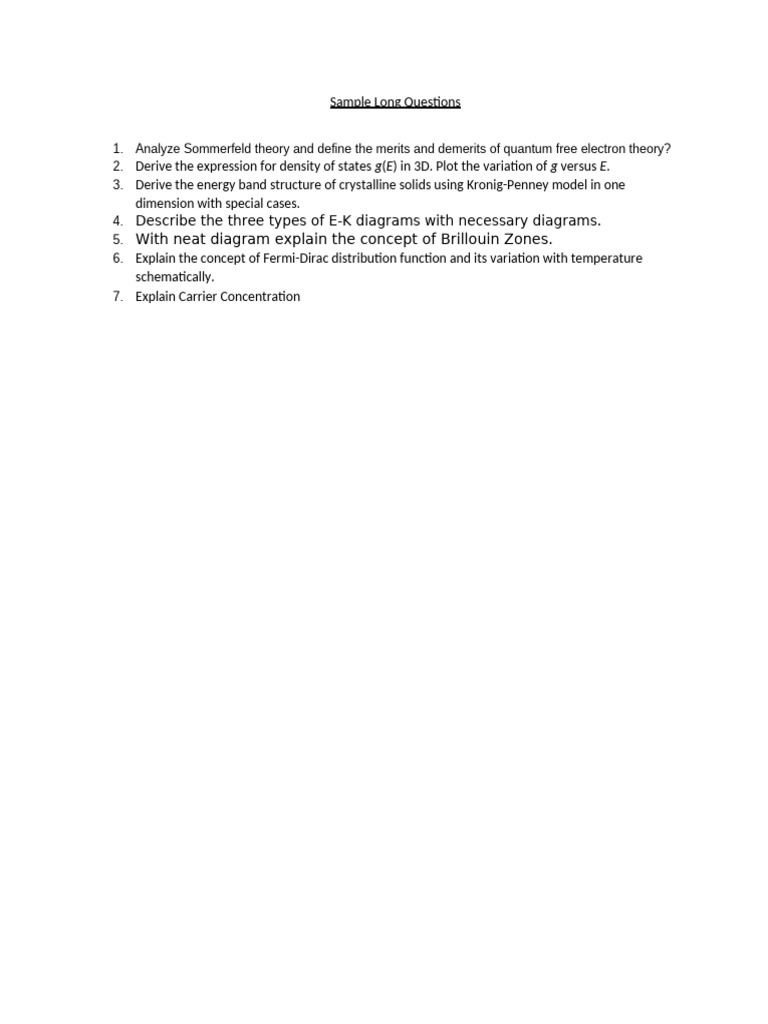 Sample Long Questions | PDF