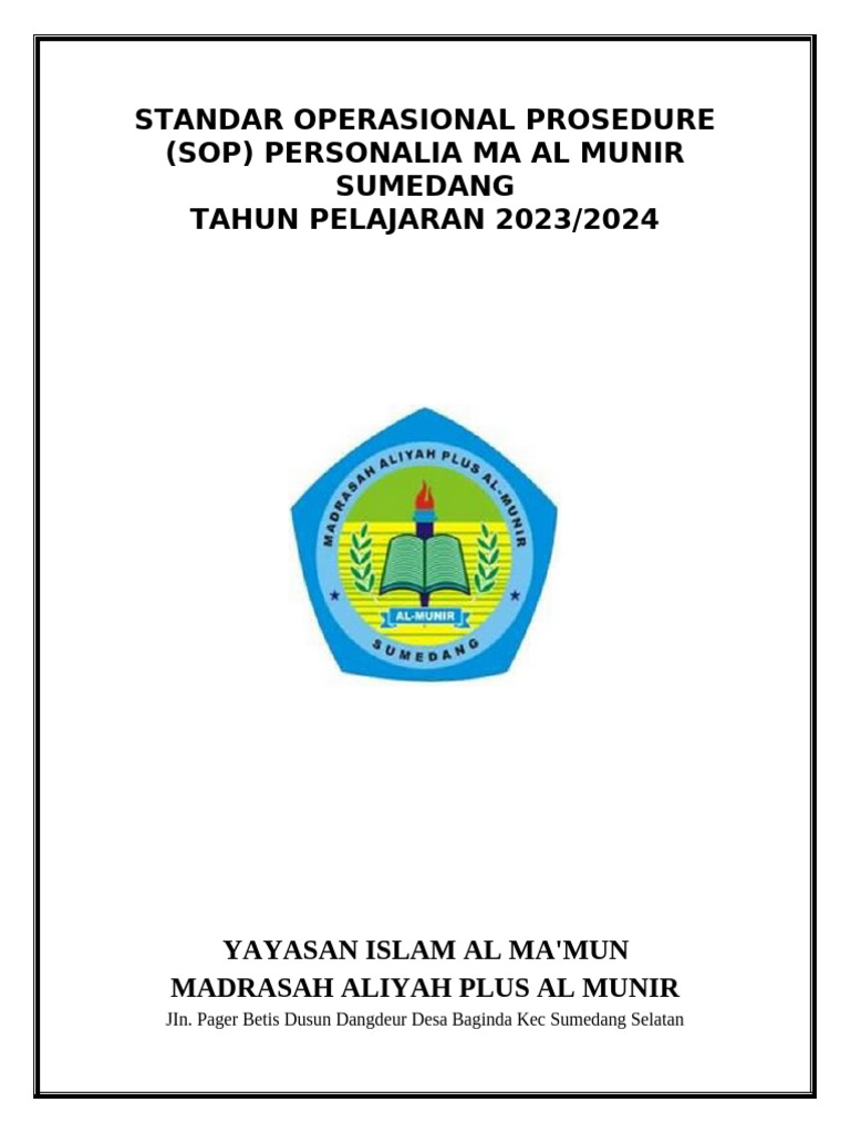 1.1.2 Sop Personalia Dan Rincian Tugas | PDF | Bisnis | Pengembangan Diri