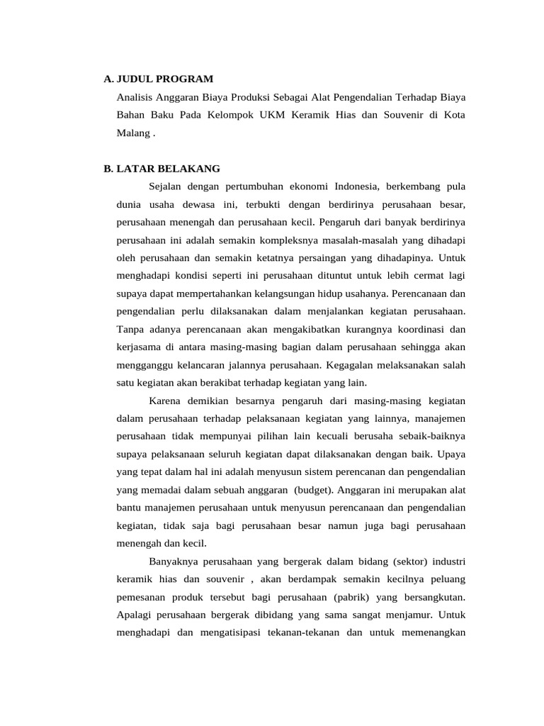 Contoh PKM Penelitian | PDF