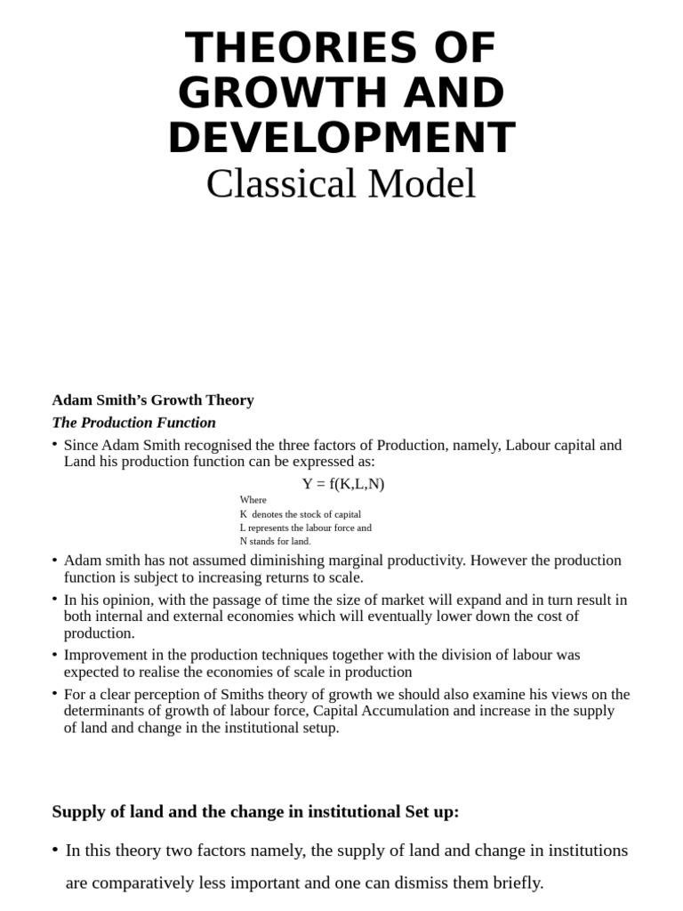 Growth Theories: Smith and Ricardo Analysis | PDF | Labour Economics ...