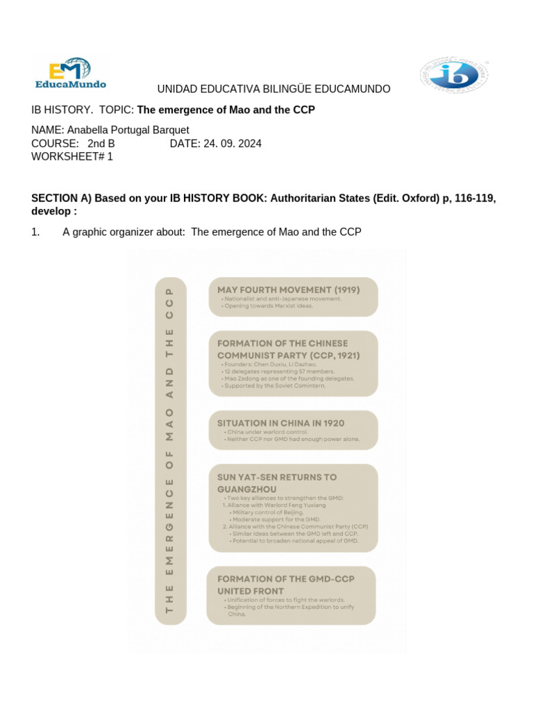 2nd Course Worksheet 1 2024 2 | PDF | Qing Dynasty | Kuomintang