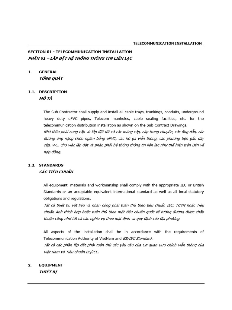 ELV Spec Part D 1.telecommunication Installation | PDF
