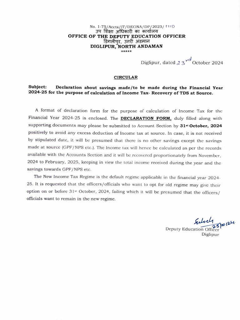 IT Declaration Form | PDF | Taxes | Taxation