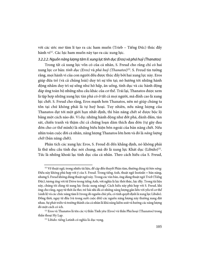 3.2.2.2. Ngu N Năng Lư NG Tâm Lí: Xung L C Tính D C (Eros) Và Phá Hu ...