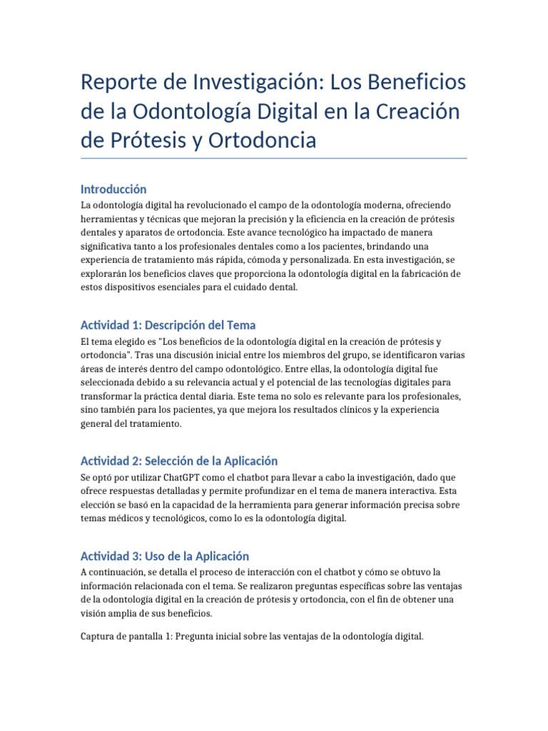 Reporte_Odontologia_Digital_Extendido_v2 | PDF | Odontología | Ortodoncia
