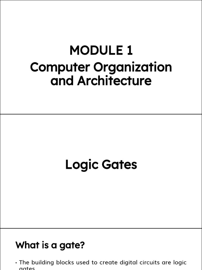 COA Module 1 Full PPT Notes (White) | PDF | Logic Gate | Subtraction