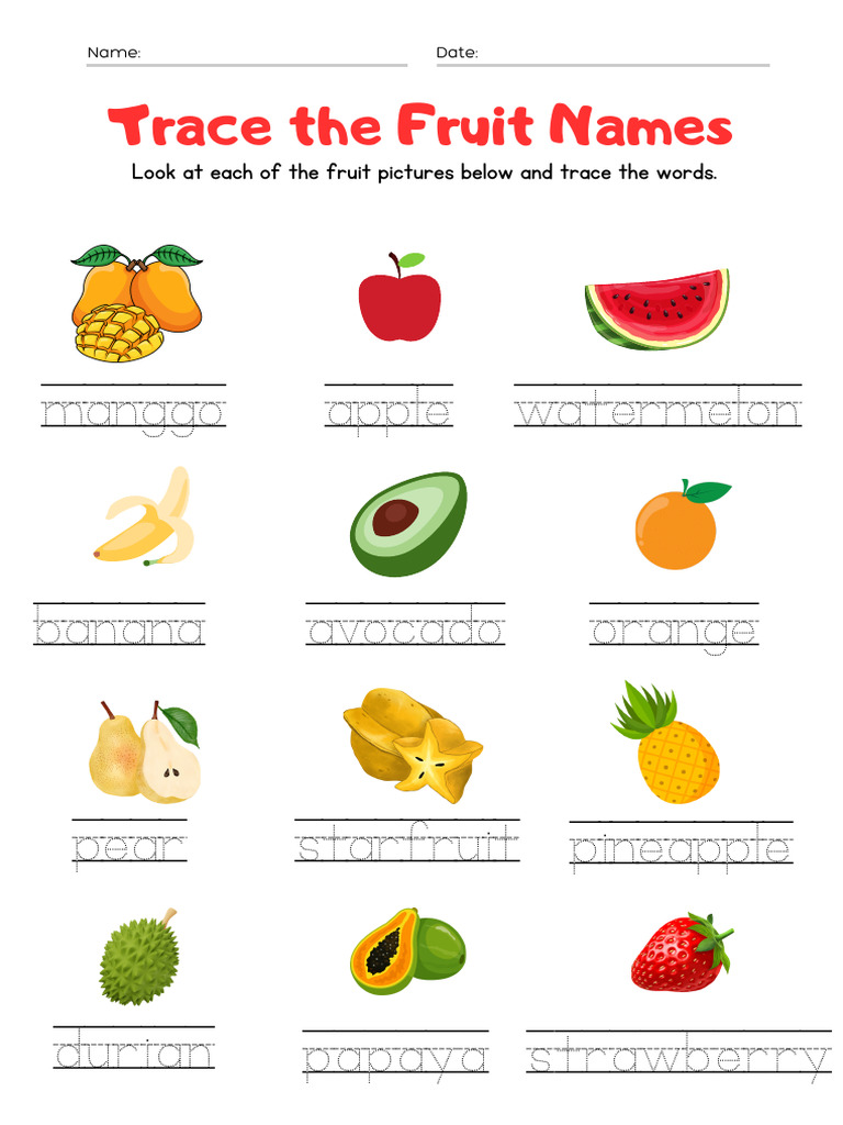 Fruit Worksheet | PDF