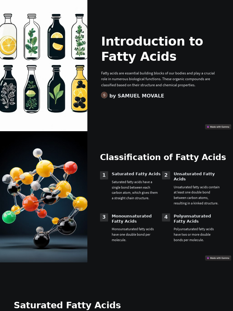 Introduction To Fatty Acids | PDF | Saturated Fat | Diet & Nutrition