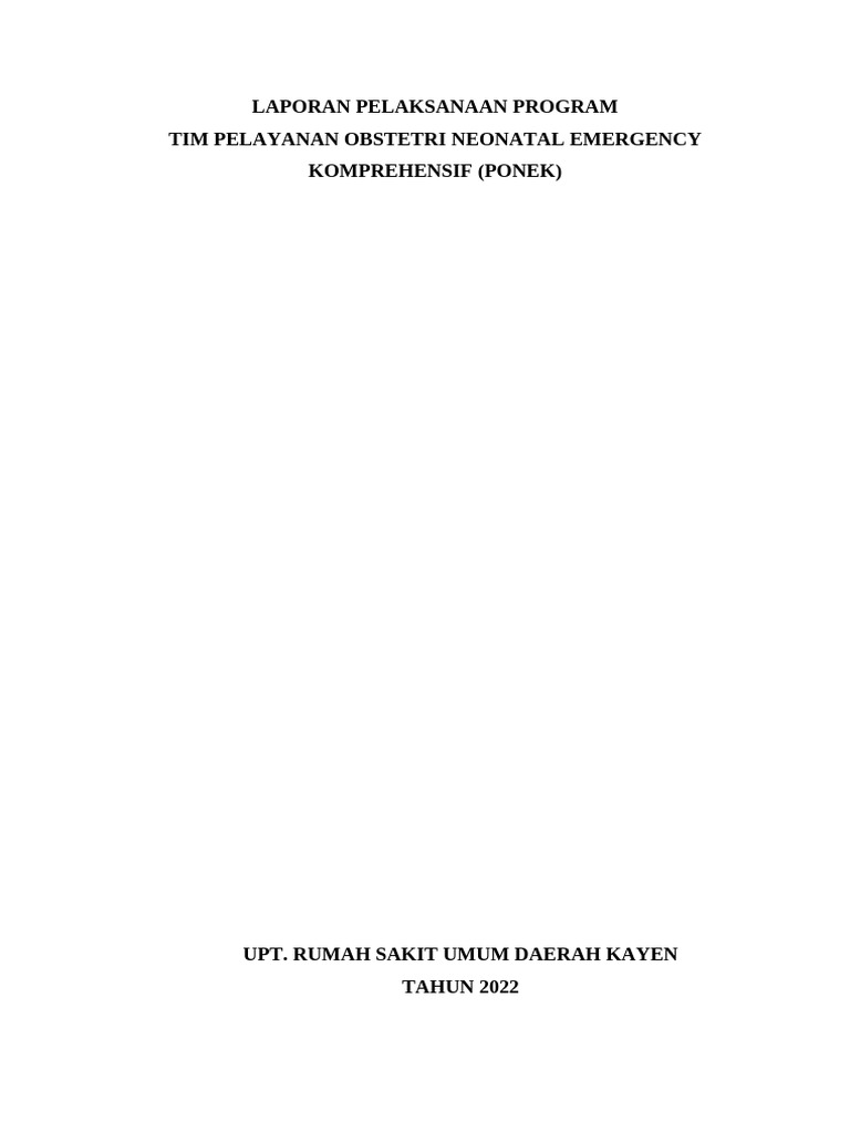 Evaluasi Program PONEK RS Kayen 2022 | PDF