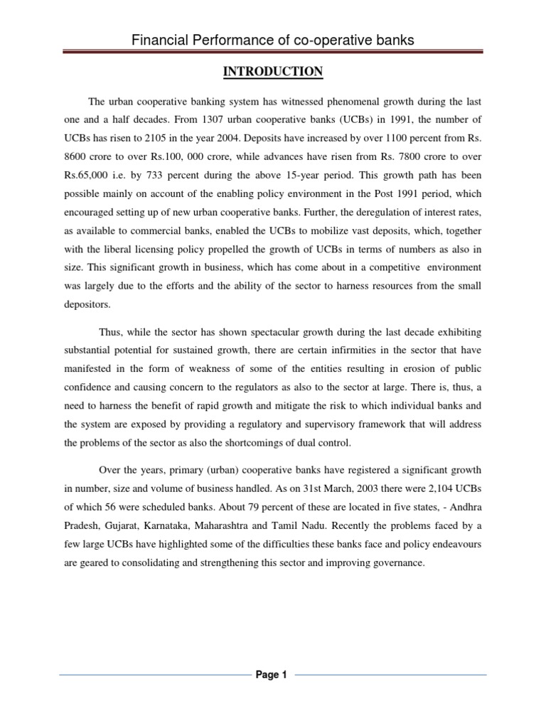 Co Operative Banking Final Project | PDF | Cooperative | Banks