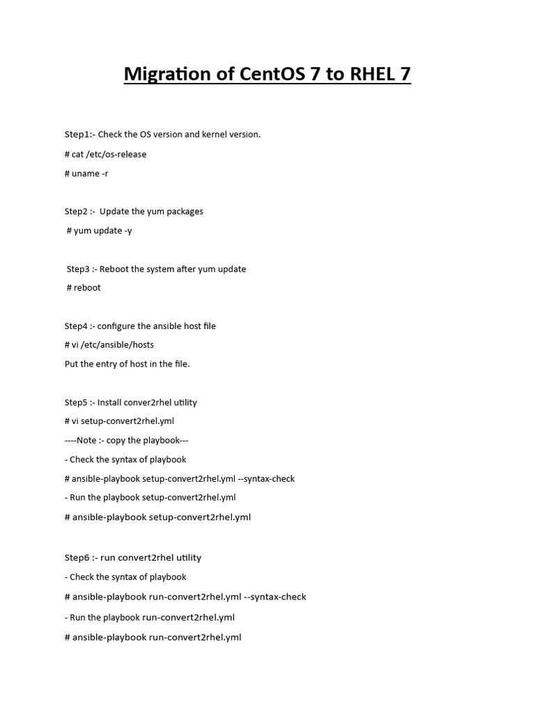 Migration of Centos To Rhel by Automation | PDF | Computer Architecture ...