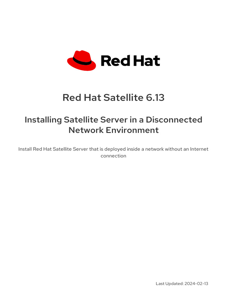 Red Hat Satellite-6.13-Installing Satellite Server in A Disconnected ...