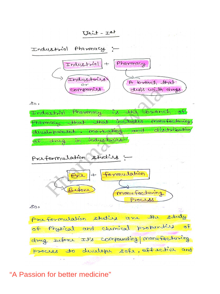 U-1 Industrial Pharmacy 5th Sem B Pharm Shahruddin Khan Pharmacy Wala ...