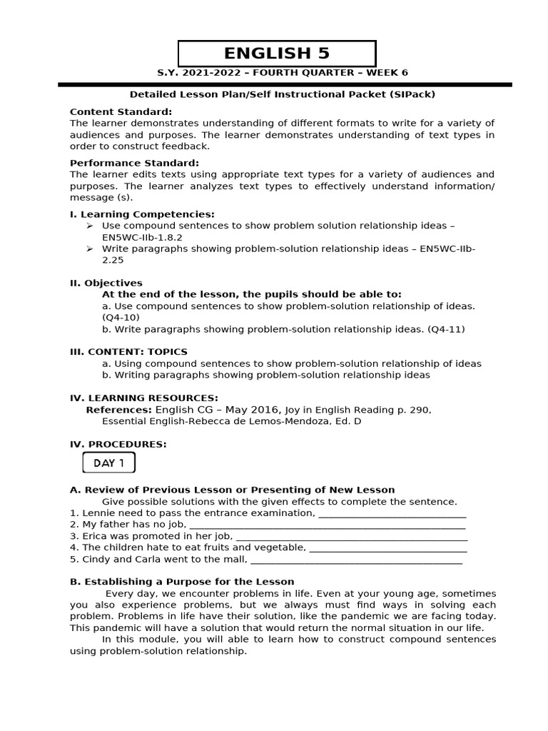 QAd English 5 Q 4 Week 6 DONE RODEL Liezl Nhald | PDF | Learning