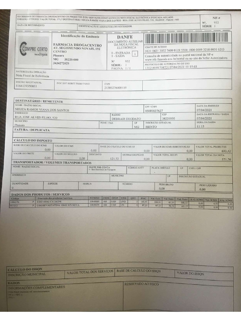 Notas Fiscais | PDF