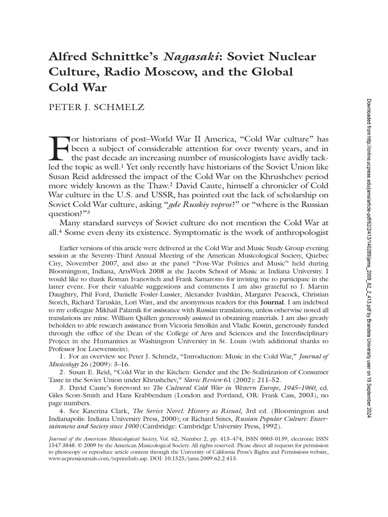 Schmelz - 2009 - Alfred Schnittke's Nagasaki Soviet Nuclear Culture ...