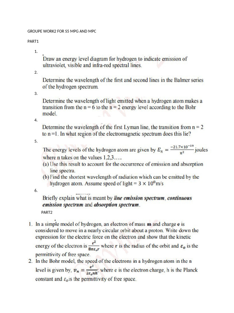 Groupe Work2 For S5 MPG and MPC | PDF
