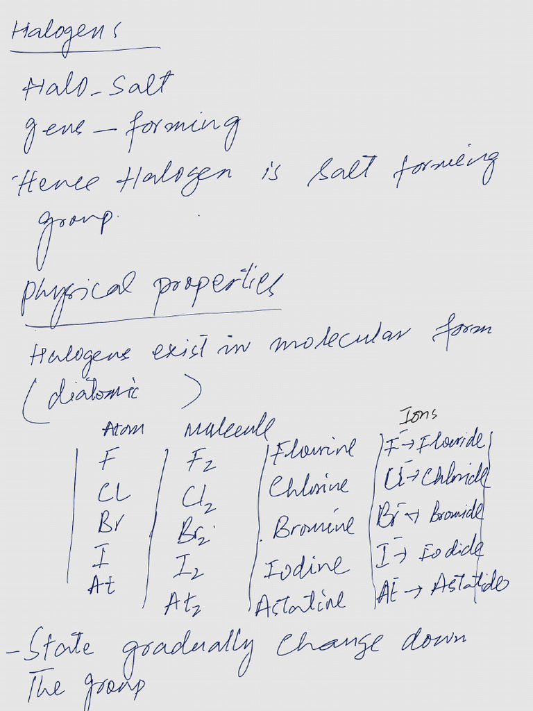 Halogens (Group 7 Elements) - 240304 - 103252 | PDF