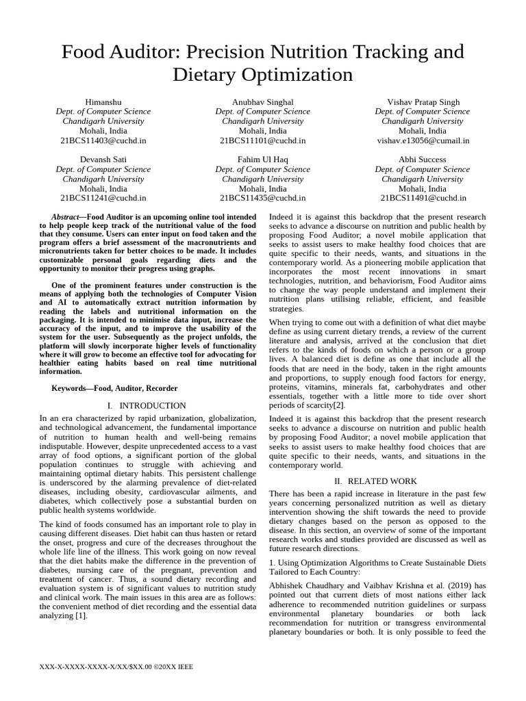 Research Paper - Food - Auditor 3 | PDF | Fat | Diet (Nutrition)