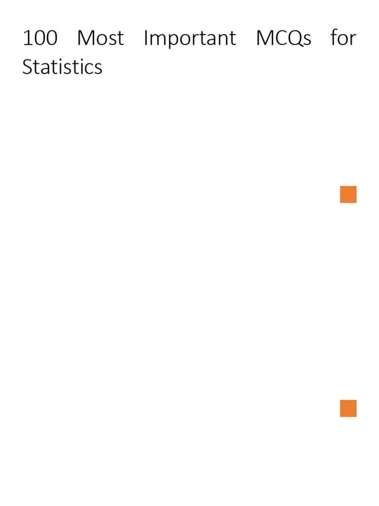 100 Most Important MCQs For Statistics | PDF | Standard Deviation ...