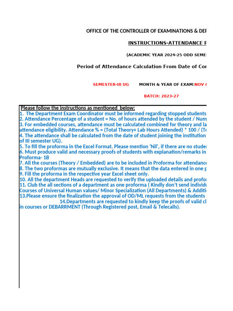 CAT PROFORMA III SEM UG | PDF