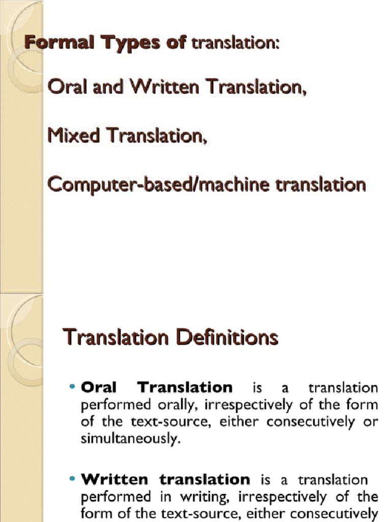 Types of Translation | PDF