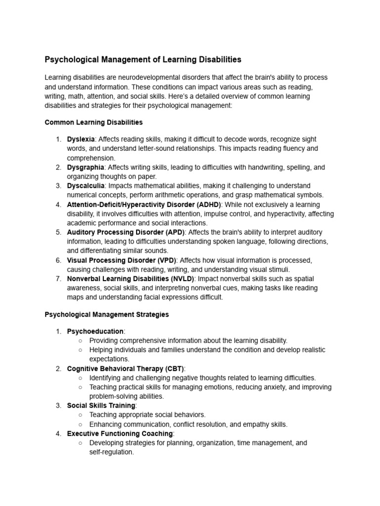 Learning Disabilities | PDF | Learning Disability | Individualized Education Program